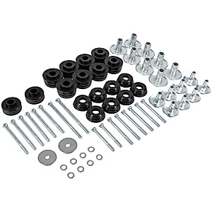 KF04060BK Body Mount Bushing Kit for Ford F250 F350 Super Duty 2008-2016 2WD 4WD Polyurethane Body Cab Mounts & Steel Sleeves & Hardware (Black)