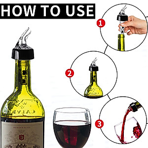 Automatic Measured Bottle Pourers Pack of 12 Liquor Bottle Pourers 1 oz (30 mL) Quick Shot Spirit Measure Wine Pourer Spouts Drinks Wine Cocktail Whiskey Dispenser Bartender Home Bar Tools (12pcs)