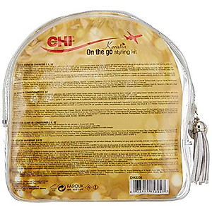 CHI Strengthen and Revive On The Go Styling Kit Unisex 2oz Keratin Shampoo, 2oz Keratin Conditioner, 2oz Keratin Leave-In Conditioner, 2.6oz Keratin Flex Finish Hair Spray 4 Pc