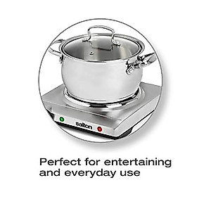 Salton Single Stainless Steel Coil Portable Electric Cooktop, 1.36 kg, Stainless