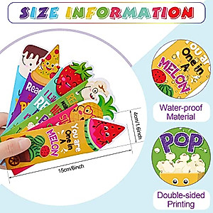 60 Pieces Scented Bookmarks Scratch and Sniff Fun Bookmarks 6 Styles for Students Bookmarks Smelly Bookmarks for Kids (Fruit Style)