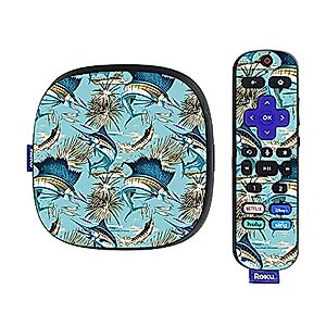 MightySkins Skin Compatible with Roku Ultra HDR 4K Streaming Media Player (2020) - Island Fish | Protective, Durable, and Unique Vinyl Decal wrap Cover | Easy to Apply | Made in The USA