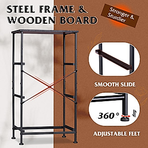 WLIVE Dresser with 3 Drawers, Fabric Nightstand, Organizer Unit, Storage Dresser for Bedroom, Hallway, Entryway, Closets, Sturdy Steel Frame, Wood Top, Easy Pull Handle, Charcoal Black