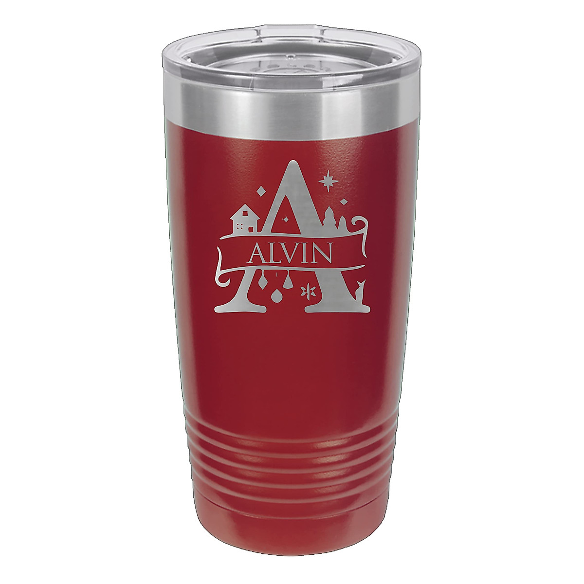 Christmas Personalized Name Tumbler, Laser Engraved Coffee Mug Gift Idea, Insulated Hot and Cold Drinks with Stainless Steel Cup, Unique gift for holiday season