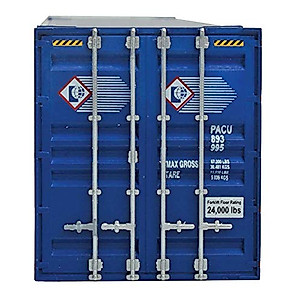 Walthers SceneMaster HO Scale Model of Pacer Stacktrain (Blue, White, red) 53' Singamas Corrugated Side Container,949-8507