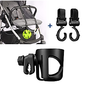 Universal Stroller Cup Holder, Universal Stroller Organizer Baby Bottle Holder - Stroller Accessory, Parent Cup Holder for Stroller/Bike