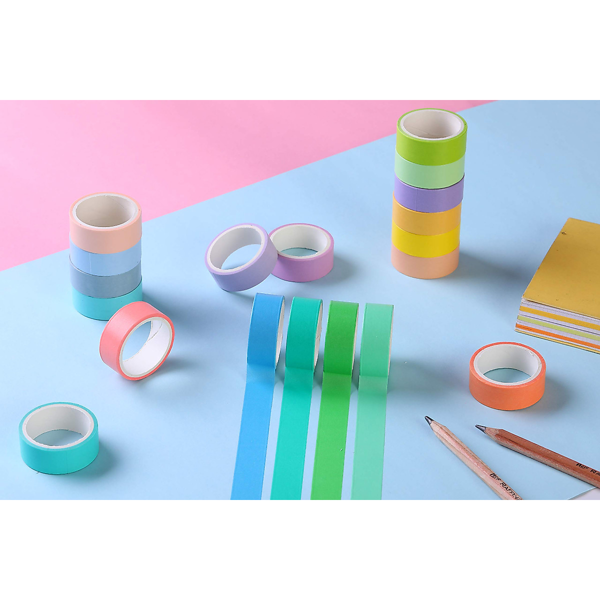 30 Rolls Rainbow Washi Tape Set for Creative DIY & Scrapbooking