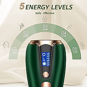 Laser Hair Removal for Women & Men, Permanent Painless At-Home Facial IPL hair removal device, Upgraded to 999,900 Flashes hair remover for Armpits Legs Arms Bikini Line