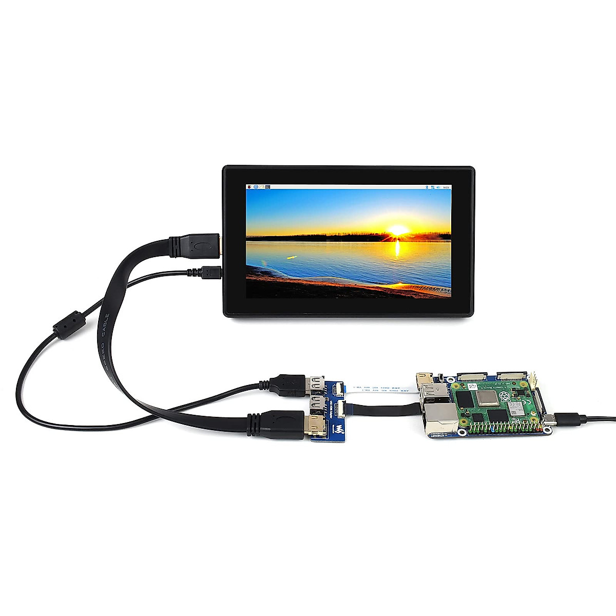 waveshare for Raspberry Pi Compute Module 4 Base Board Accessories Kit, Include CM4-IO-BASE-A (Lite Ver.), USB HDMI Adapter, FFC Cable and USB-A to USB-C Cable, More USB and HDMI Connectors via FFC