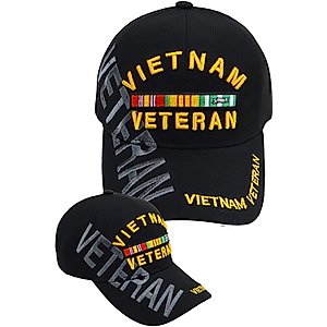Vietnam Veteran Baseball Cap 3D Embroidered Military Apparel for Men and Women Black