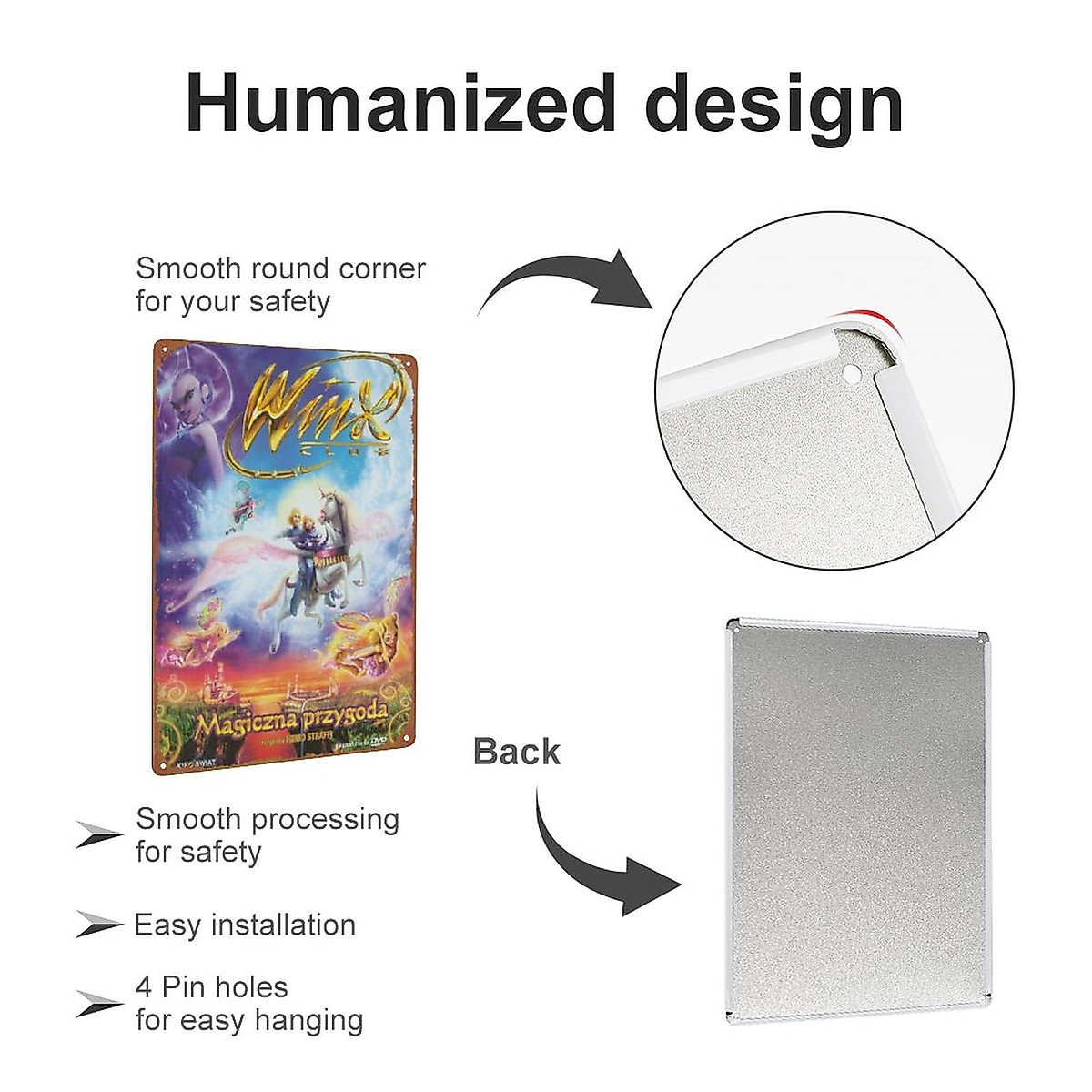 Winx Club 3D: Magical Adventure Men's Wall Decoration Old Car Shop Movie Poster Oil and Gas Station Logo 8 × 12 inches