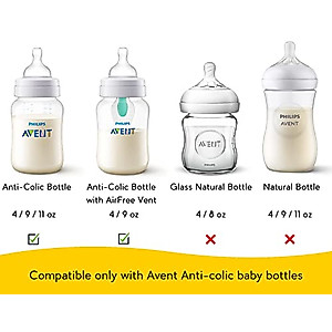 Baby Bottle Handles for Philips Avent Anti-Colic and AirFree Vent Baby Bottles, Compatible Avent Bottle Holder for Baby, 2 Count