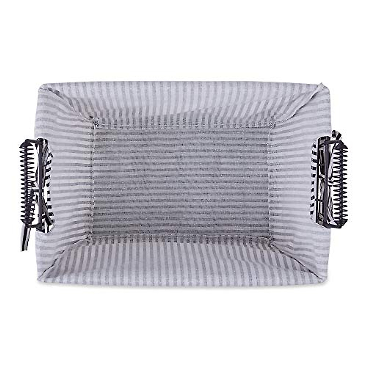 DII Metal Farmhouse Lined Basket, Contemporary Storage Container, Ticking Stripe, Assorted