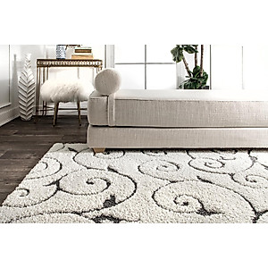 nuLOOM Maisha Contemporary Shag Area Rug, 4x6, Beige