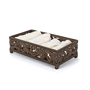 Acanthus Leaf Design Cast Metal Guest Towel Holder