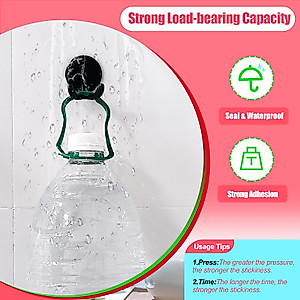 PHIXBEAR 4 Pcs Metal Black Adhesive Towel Hooks with 6 Pcs Waterproof Adhesive Tape Made of 3M VHB - Shower Wall Hooks Heavy Duty Sticky Double Hooks for Bathroom Kitchen Livingroom