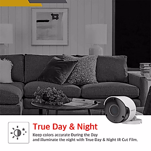 Wisenet SDC-89445BF/89447BF 5MP CCTV Surveillance Weatherproof Bullet Security Camera 82ft IR Distance Plastic Housing 3.6mm Lens 104° Wide Angle (Six Pack)