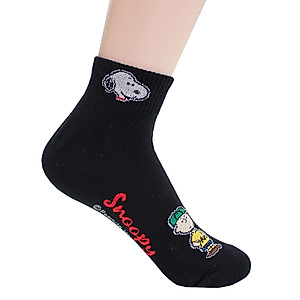 evei The Peanuts Snoopy Cartoon Movie Series Women's Original Socks (snoopy21_5pairs)