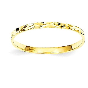 IceCarats 14K Yellow Gold Zig Zag Band Ring Size 3