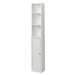 Zenna Home Linen Tower, 5-Tier, Bathroom Storage, White Spacesaver