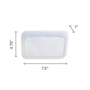 Stasher Platinum Silicone Food Grade Reusable Storage Bag, Raspberry (Snack) | Reduce Single-Use Plastic | Cook, Store, Sous Vide, or Freeze | Leakproof, Dishwasher-Safe, Eco-friendly | 12 Oz