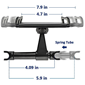 Tryone Universal Car Headrest Tablet Holder for 4.7-12.9 Inch Devices - Sturdy, Easy Installation, 360 Rotation, Foldable Design