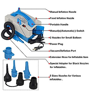 Balloon Pump Electric Air Pump Professional Inflator Deflator Multi-Functional for Inflatables All Kinds of Balloons Party Decoration