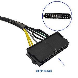 COMeap 24 Pin to 6 Pin ATX PSU Power Adapter Cable for Dell Motherboard with 6 Pin Port 13.3-inch(34cm)