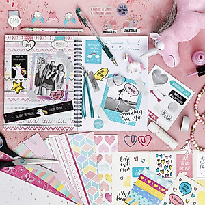 Amitié Lane Unicorn Craft Stationery Set - Scented Markers Set And DIY Journal Scrapbook Kit - Easy DIY Kids Arts and Crafts Kits - Girls Toys and Birthday Gifts for Kids Age 4-12