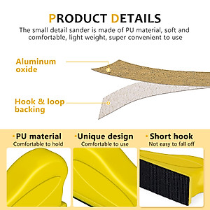 Micro Sander Kit, 80 Sheets Detail Handle Sanding Tools with Sandpaper 60 to 600 Grit for DIY Crafts Wood Tight Narrow Spaces Polishing (80pcs)