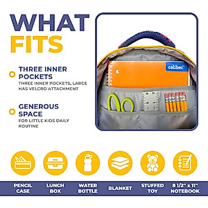 Dinosaur Backpack for Kids Toddlers Boys, Cute 13” Daycare PreSchool Kindergarten Elementary School Boy Backpacks, Water Bottle Pocket Holder, Insulated Padded Bags, Toddler Travel Bag, Blue Dino