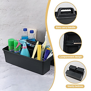 Jandson 6 Pack Cleaning Organizer Caddy with Handle, Plastic Carry Caddy for Cleaning Products