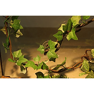 AQUA KT Reptile Flexible Climbing Vine Tree Branch with Leaves and Suction Cup for Lizard Snake Amphibian Terrarium Habitat Decoration