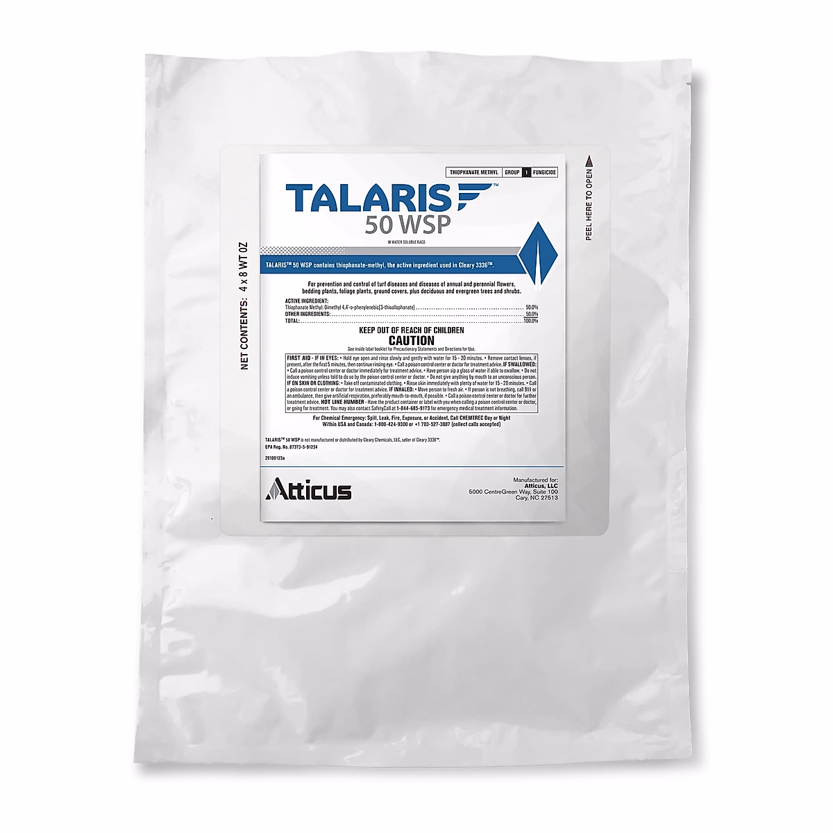 Talaris 50 WSP Fungicide (4 x 8 oz Packets) by Atticus (Compare to Cleary 3336) - Controls Dollar Spot, Brown Patch, Rusts, Blights, and Molds - Thiophanate-Methyl 50%