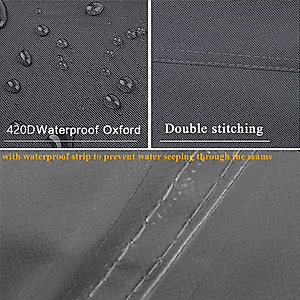 Patio Chair Cover Grey Skyour Outdoor Waterproof Heavy Duty Single Lounge Deep Chair Sofa Furniture Protector High Back Chairs Covers for Backyard Veranda Lawn Garden (2)