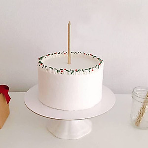 24 Count Birthday Candles,Long Thin Metallic Cake Candles,Cake Decorations for Birthday Party,Wedding,Party Candles (Champagne)