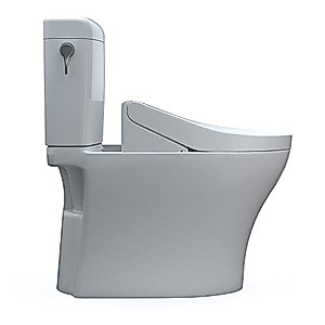 Aquia IV Cube 2-Piece 1.28 GPF Single Flush Elongated ADA Comfort Height Toilet in Cotton White C5 Washlet Seat Included