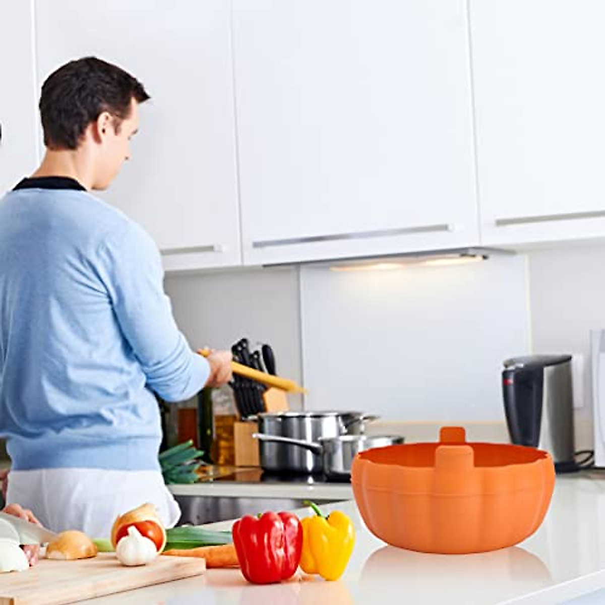 Hemoton Air Fryer Pad Home Supplies Household Items Air Fryer Liner Reusable Air Fryer Mat Microwave Steamer Round Baking Pan Microwave Liner Silicone Trivet Rack Lifter Air Fryer Supply