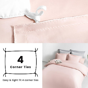 Mohap 1 Duvet Cover with 2 Pillow Shams Full Size for All Seasons - 3 Piece Home Bedding Comforter Cover with Zipper Closure - Ultra Soft Double Brushed Microfiber, 80 X 90 Inches - Pink
