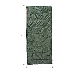 Stansport Scout- 3 Lb - 33 in X 75In Rect. Sleeping Bag - Forest Green