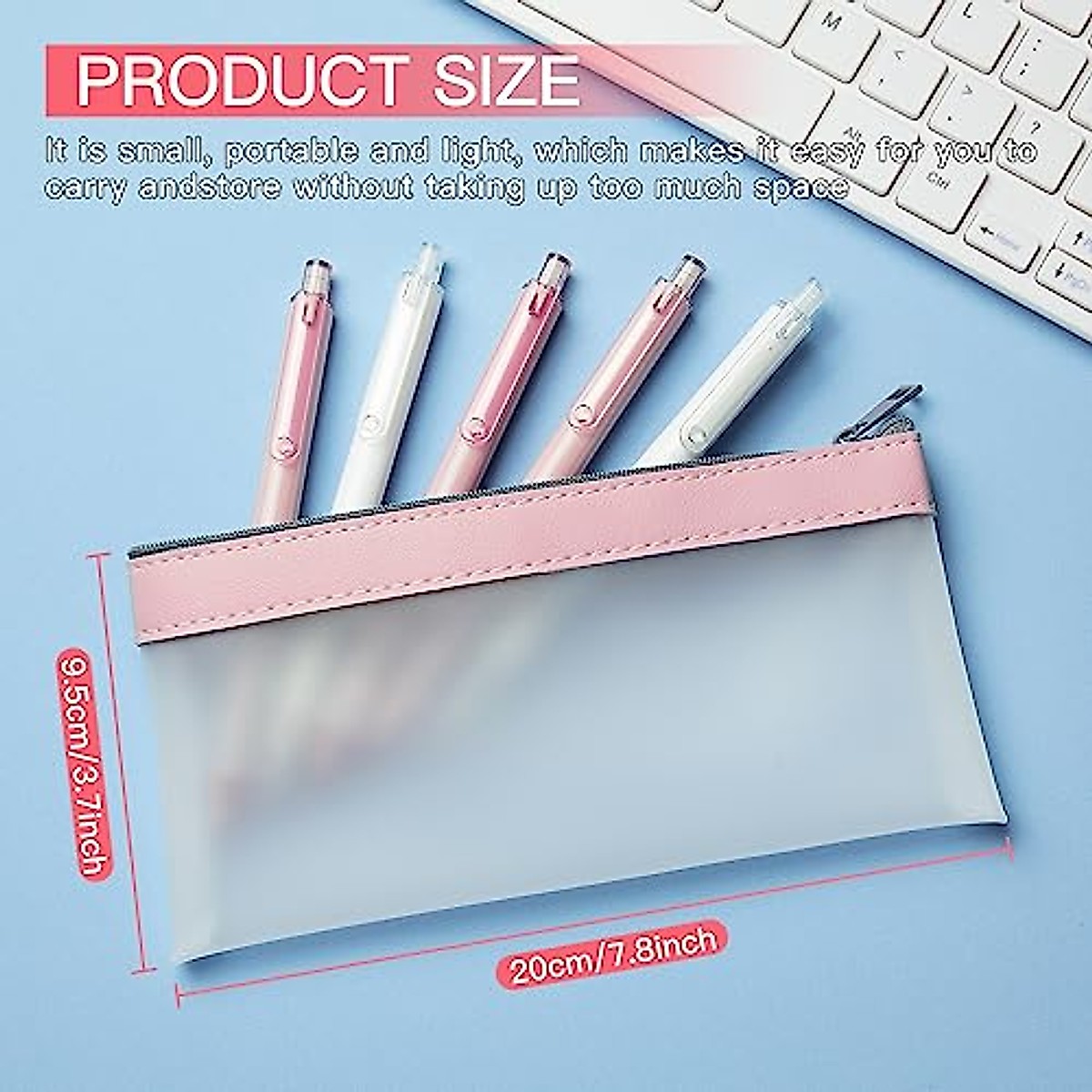 JUTOROSY 3 Pack Pencil Case Zipper Pencil Pouch, Multifunctional Clear Pen Bag Organizer Stationery Storage Bag for Office Supplies Cosmetics Makeup Travel Accessories