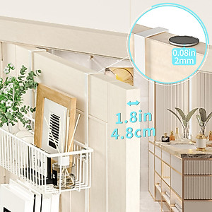 Over The Door Hooks Organizer,Door Hanger Door Storage with 2 Baskets,Over The Door Towel Rack Coat Hooks with 12 Hooks,for Bathroom,Bedroom,Kitchen,Office,Apartment(White)