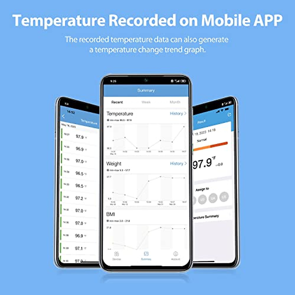 iHealth Wireless No-Touch Thermometer for Adults, Digital Infrared Fever Thermometer for Home, Thermometer for Babies & Kids with 3 Sensors, Bluetooth Forehead Thermometer with Gentle Vibration Sensor