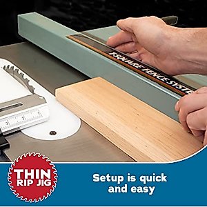 Thin Rip Jig Table Saw Jig for Making Repetitive Narrow Strip Cuts on Table Saws with 3/4" x 3/8" Miter Slots • Also Works with Many Router Tables and Band Saws