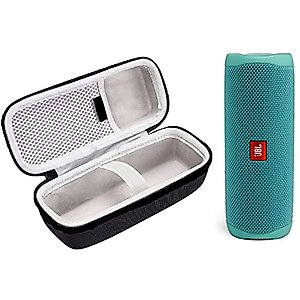 JBL Flip 5 Waterproof Portable Wireless Bluetooth Speaker Bundle with Hardshell Protective Carrying Case (Teal)