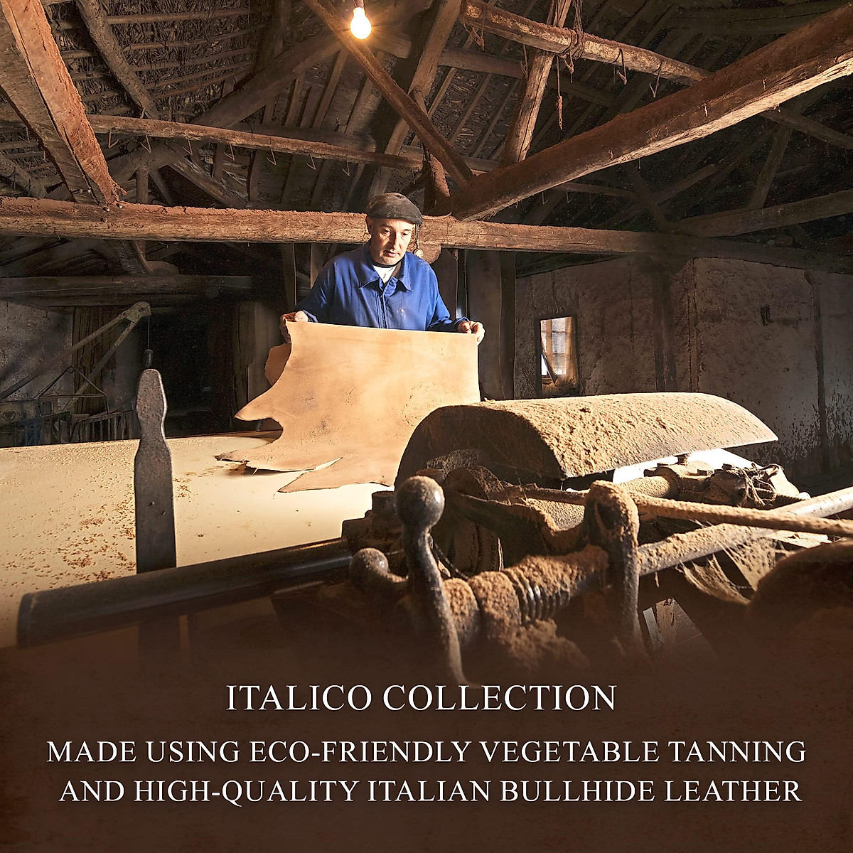 Tony Perotti Men's Leather Checkbook Long Wallets - Italian Bifold with Card Holders, Pockets, ID Window - Eco-Friendly Vegetable-Tanned Full Grain