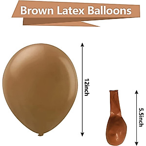 Graduation Party Decorations Brown Gold 2024/Brown Gold Balloons 45pcs for Woodland Teddy Bear Baby Shower Wild West Cowboy Party/Brown Gold Birthday Decorations