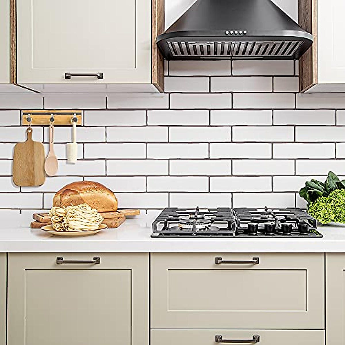 Picowe Key Holder Wall Key Rack Adhesive Bamboo Key Hooks Key Hanger Key Organizer for Wall for Kitchen Bathroom Mudroom Hallway Entryway