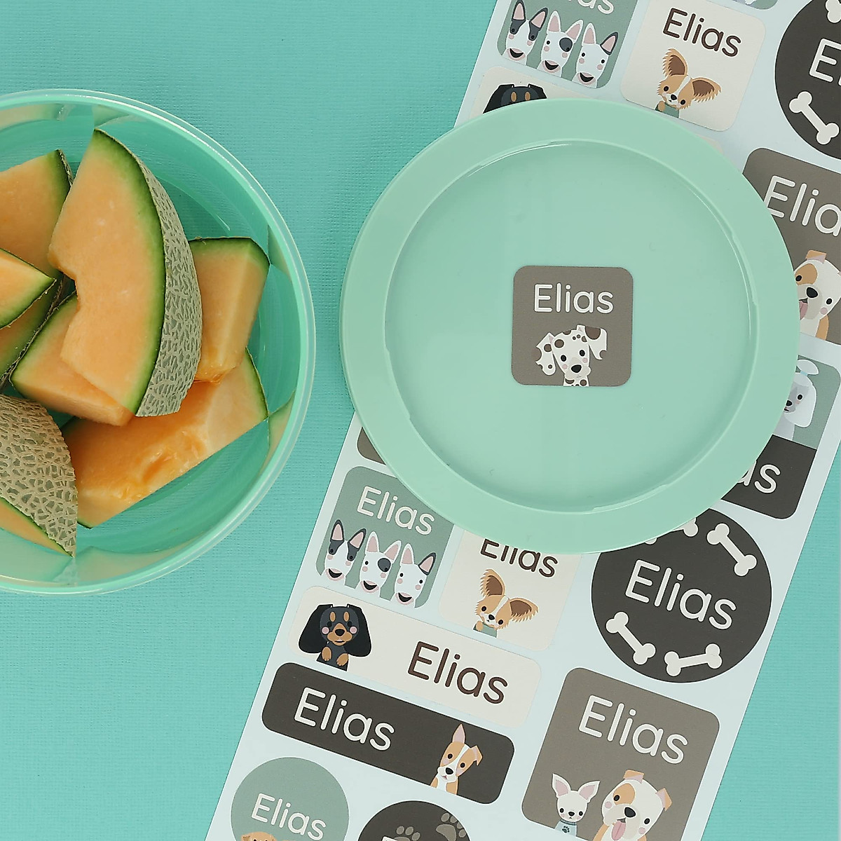 Large Name Labels for Kids (33) - Custom Stickers for Daycare and School Supplies - Durable, Waterproof Stickers for Water Bottles, Lunch Boxes, and More with Unique Designs - Dog