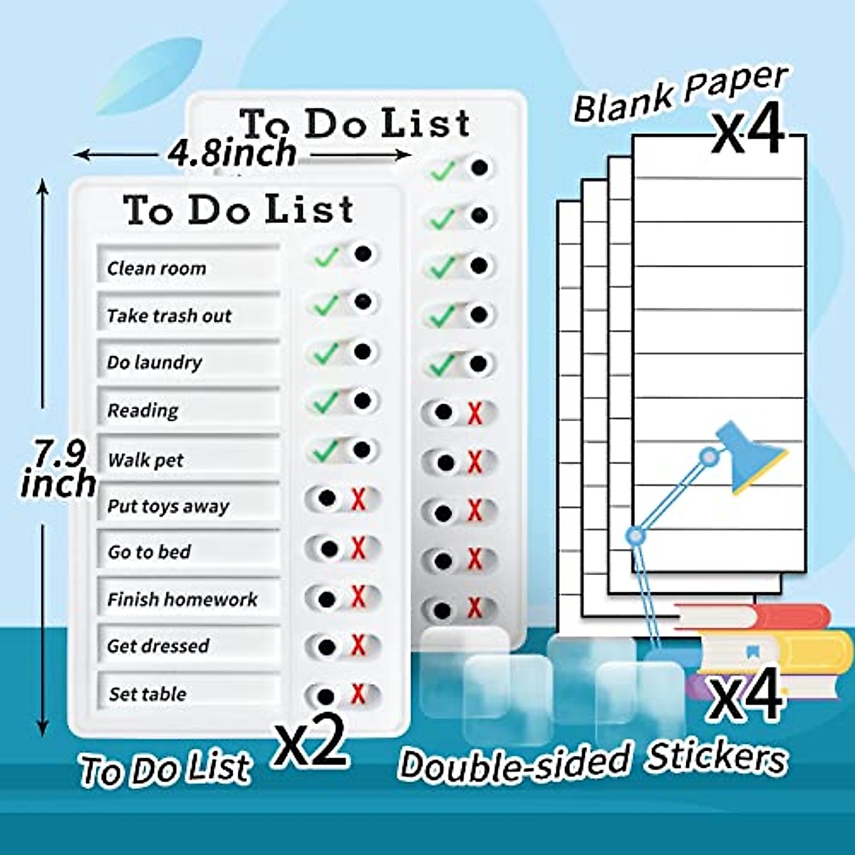 2 Pieces Chore Chart for Adults to do List My Chores Checklist Task Board Sliding Routine Chart for Kids Rv Reminder